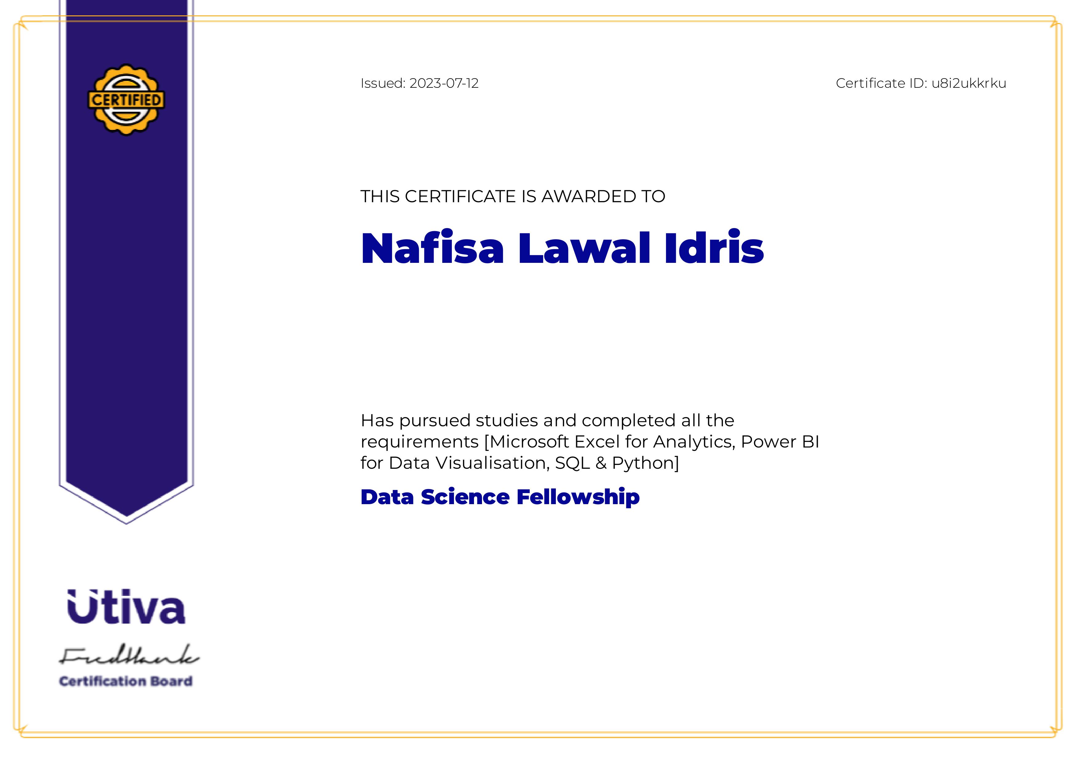 Nafisa Lawal Idris Portfolio